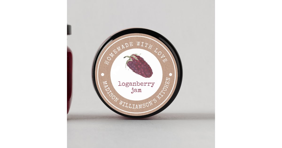 kraft Homemade with Love | Loganberry Jam Label | Zazzle