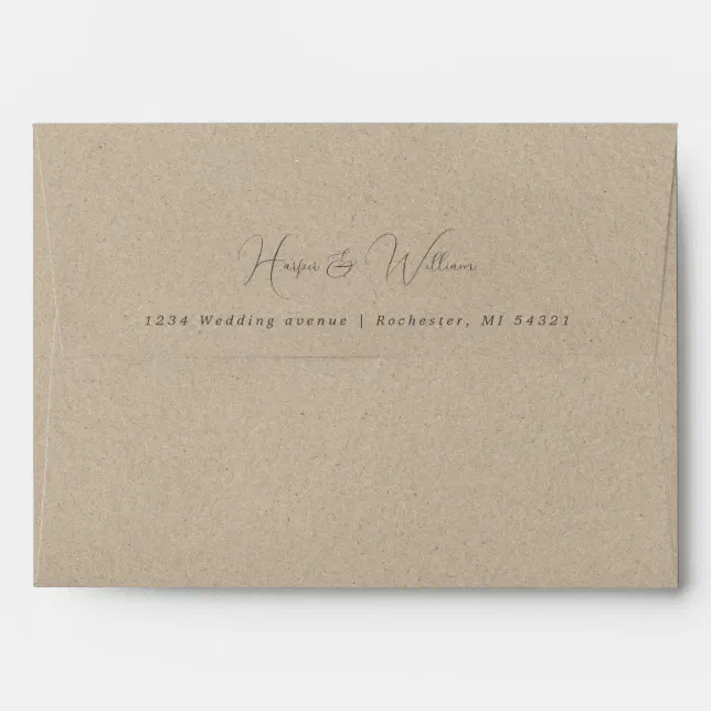 kraft paper address wedding envelope | Zazzle
