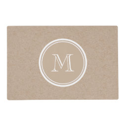 Kraft Paper Background Monogram Placemat | Zazzle