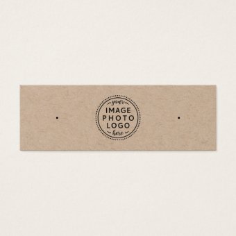 Kraft paper custom logo stud earring display card | Zazzle