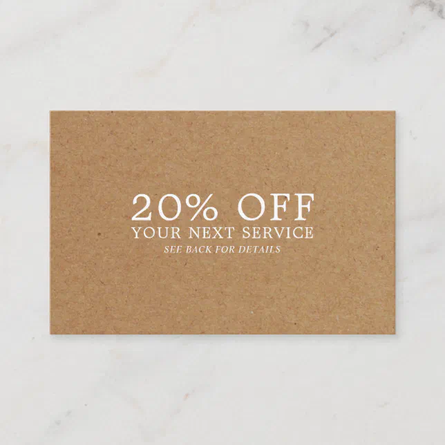 Kraft Paper Effect - Discount Voucher | Zazzle