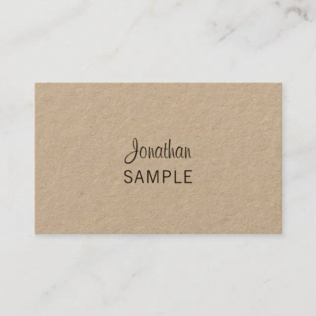 Kraft Paper Elegant Script Modern Unique Trendy Business Card | Zazzle