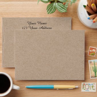 Kraft Paper Look Pre-Printed Envelope | Zazzle