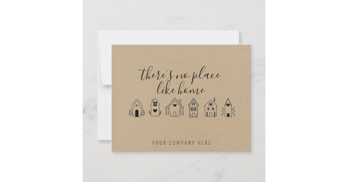 Kraft Paper Realtor New Homeowner Thank You Card | Zazzle