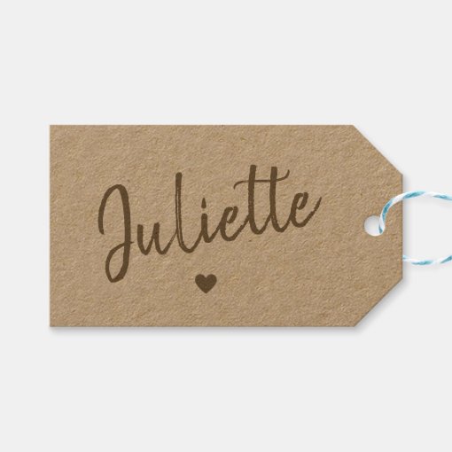 Kraft Paper Simple Plain Handmade Gifts Signature Gift Tags | Zazzle