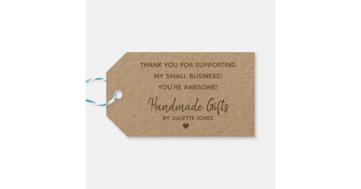 Kraft Paper Simple Plain Handmade Gifts Signature Gift Tags | Zazzle