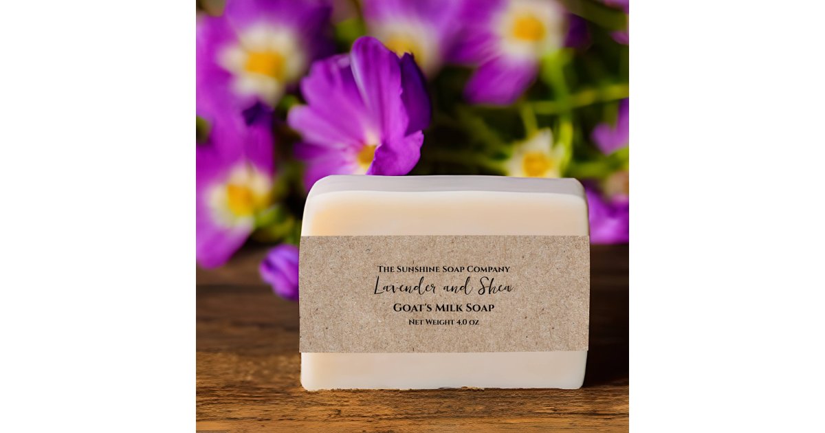 Kraft Paper Style Minimalist Soap Belly Band | Zazzle