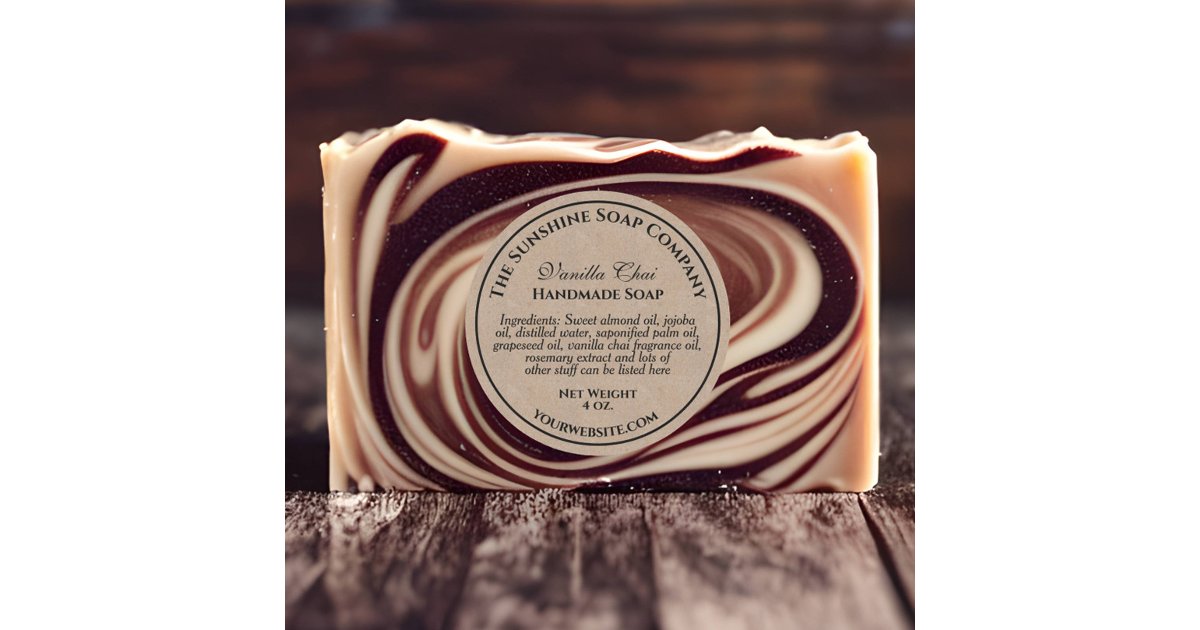 Kraft paper style soap cosmetic label | Zazzle