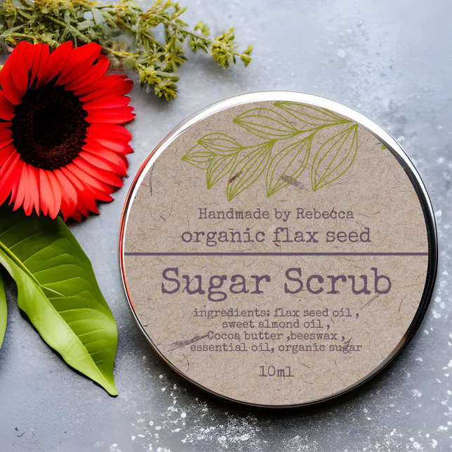 Kraft paper Sugar Scrub Label | Zazzle