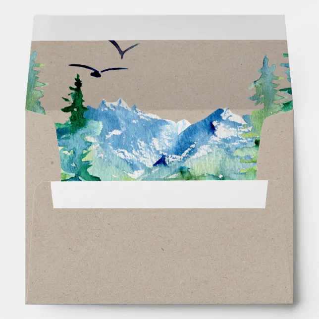 Kraft Rocky Mountain Destination Wedding Envelope | Zazzle