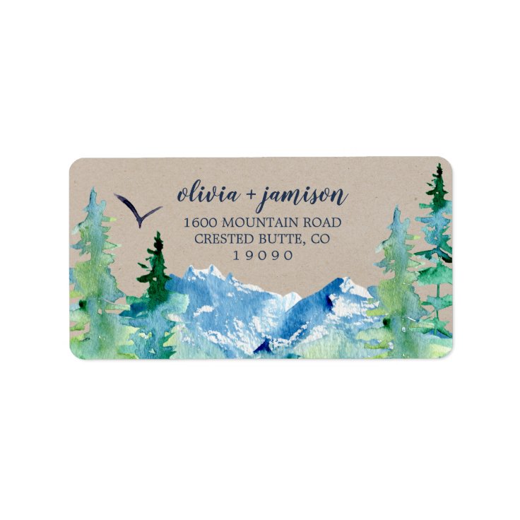 Kraft Rocky Mountain Return Address Label | Zazzle