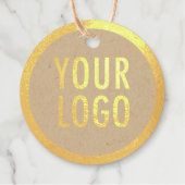 Kraft Round Gold Foil Logo Hang Tags or Price Tags | Zazzle