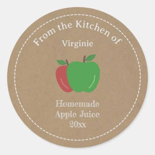 Kraft & Rustic Apple Juice Label Sticker | Zazzle