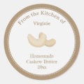 Kraft & Rustic Cashew Butter Label Sticker | Zazzle