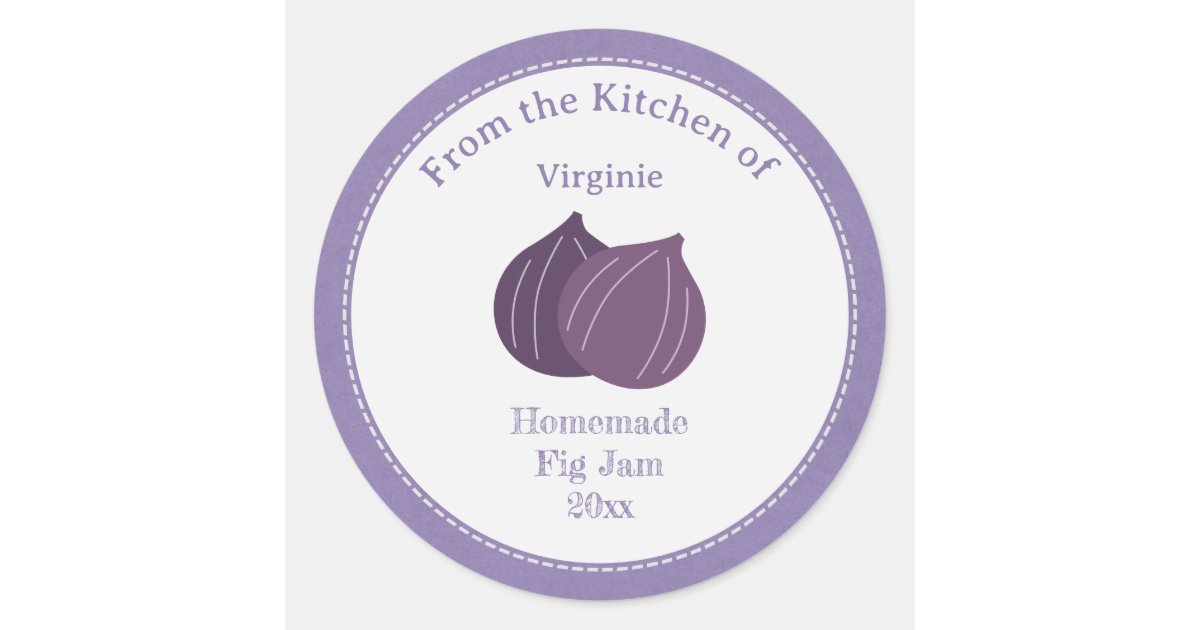 Kraft Rustic Fig Jam Label Sticker | Zazzle