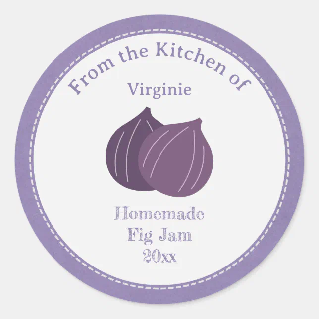 Kraft Rustic Fig Jam Label Sticker | Zazzle