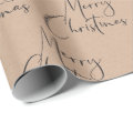 Kraft Rustic Merry Christmas Script Wrapping Paper | Zazzle
