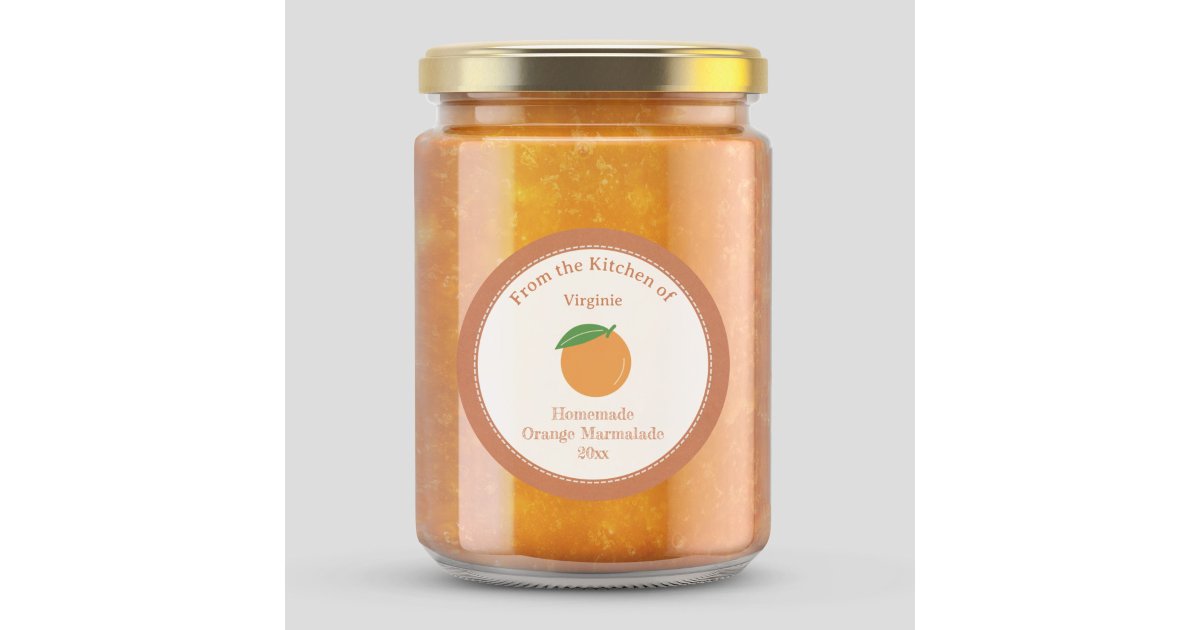 Kraft & Rustic Orange Marmalade Label Sticker | Zazzle