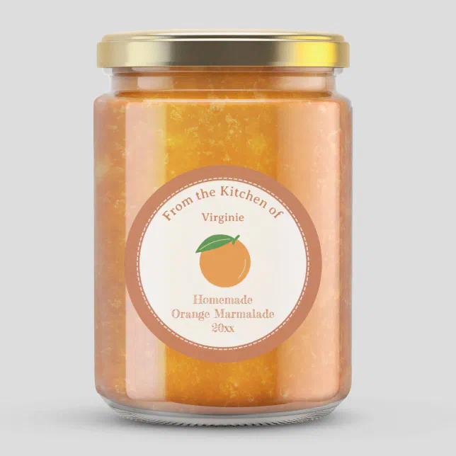 Kraft & Rustic Orange Marmalade Label Sticker | Zazzle