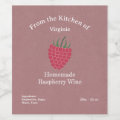Kraft & Rustic Raspberry Wine Bottle Label Sticker | Zazzle