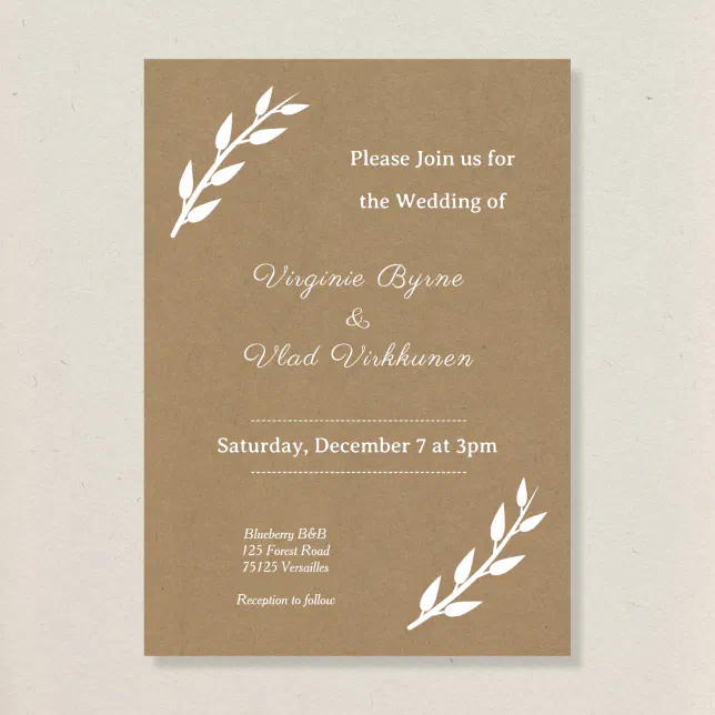 Kraft & Rustic Wedding Invitation | Zazzle