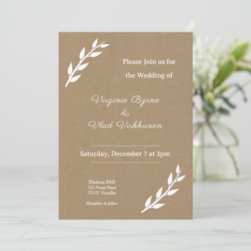 Kraft & Rustic Wedding Invitation | Zazzle