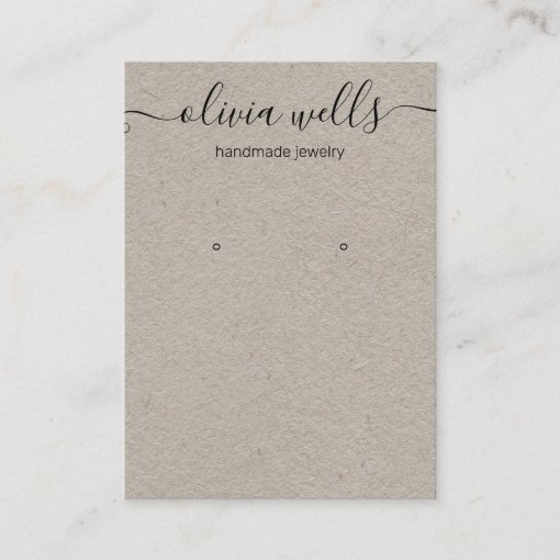 Kraft Signature Script Earring Display Business Card | Zazzle