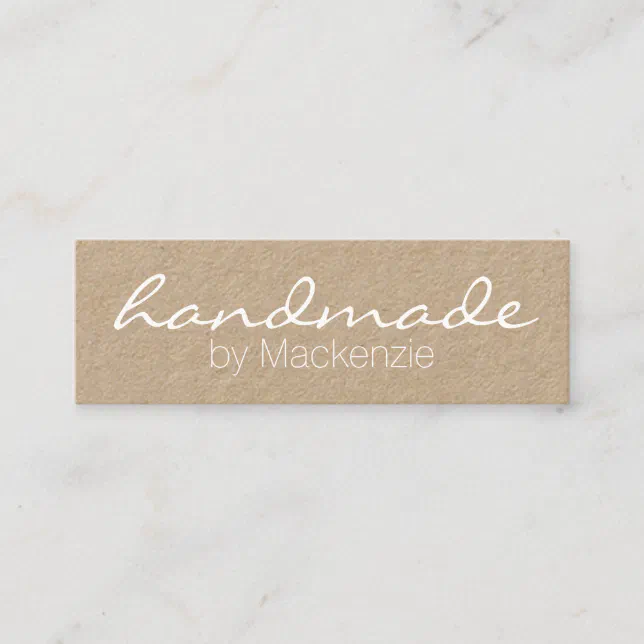 Kraft Simple Handmade Craft Mini Business Card | Zazzle
