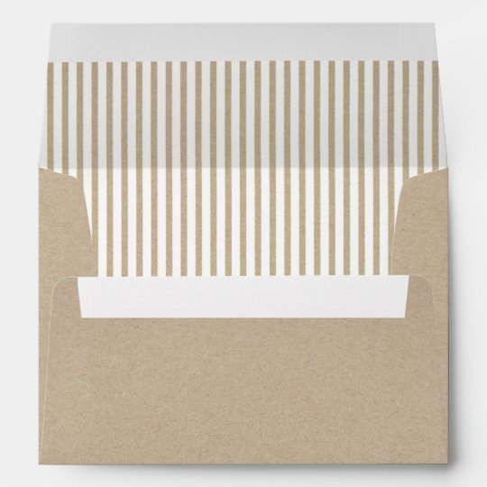 Kraft Style Paper and White Stripes Envelope | Zazzle.com