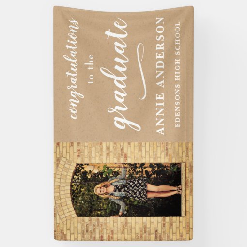 Kraft White Neutral Congratulations Graduate Decor Banner | Zazzle