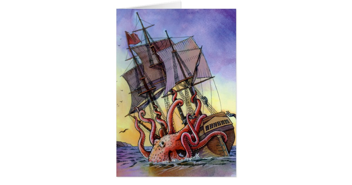 Kraken Attack Card | Zazzle