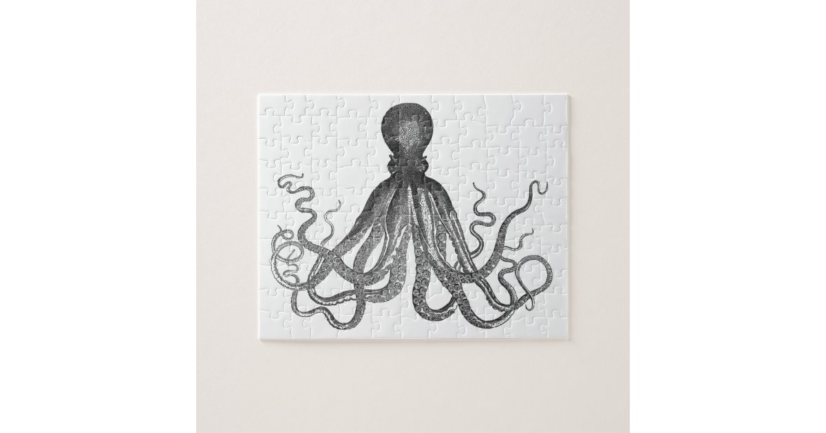 Kraken - Black Giant Octopus / Cthulu Jigsaw Puzzle | Zazzle