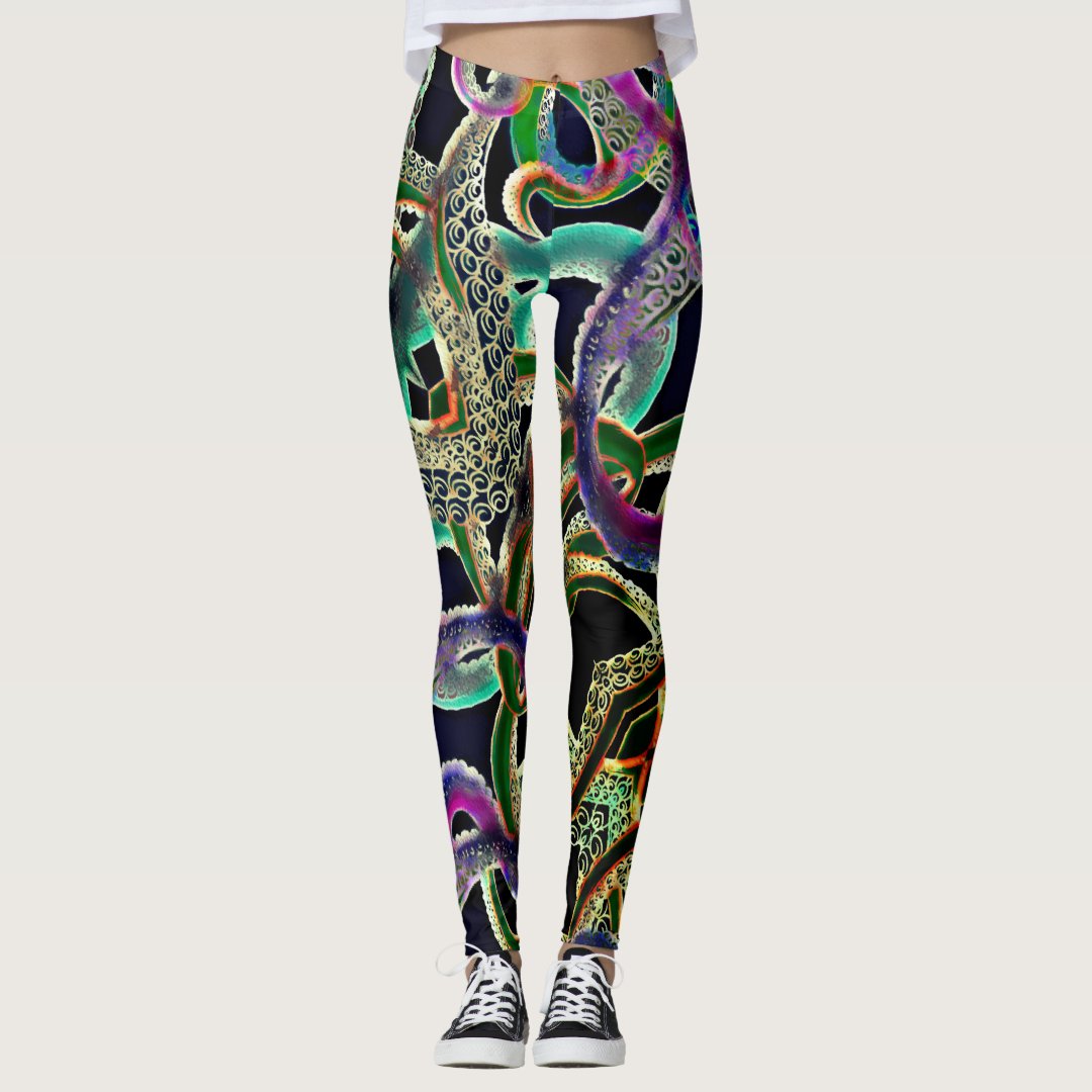 Kraken Octopus Space Leggings Womens Yoga Pants | Zazzle
