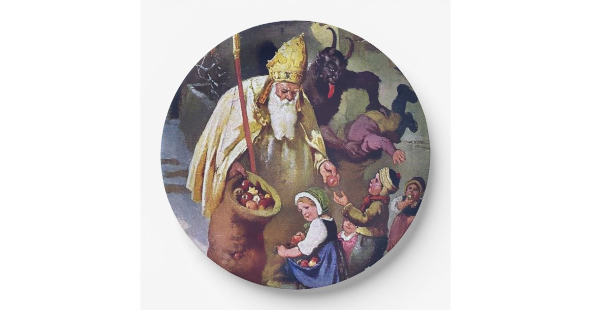 Krampus Christmas Paper Plates | Zazzle