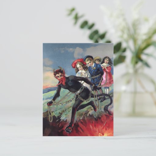 Krampus Heading to Hell Postcard | Zazzle