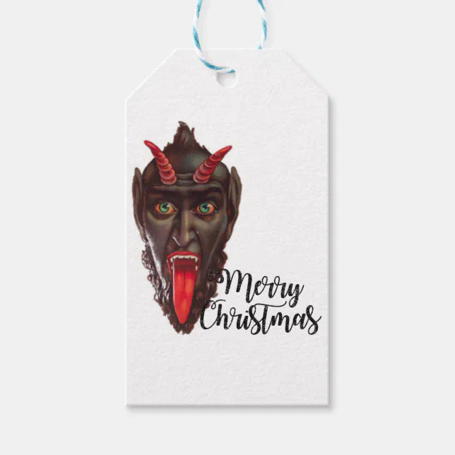 krampus merry christmas gift tags | Zazzle
