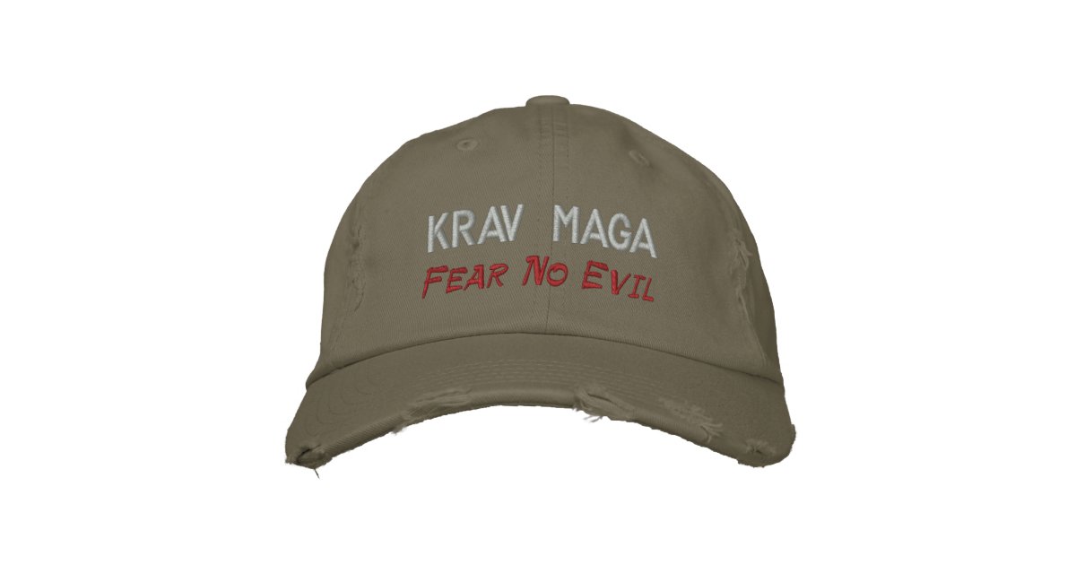Krav Maga, Fear No Evil Embroidered Baseball Hat | Zazzle