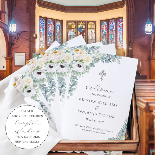 Kristen Catholic Wedding Mass Ceremony Program | Zazzle