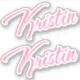Kristin Decorative Name in Pink x2 Sticker | Zazzle