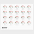 Kristina Floral Pink Wedding Favor Classic Round Sticker | Zazzle
