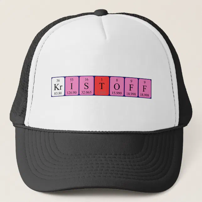 Kristoff periodic table name hat | Zazzle
