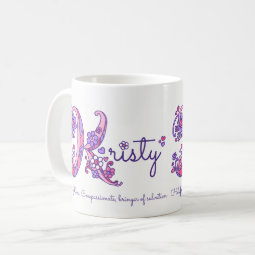 Kristy name meaning decorative K monogram mug | Zazzle