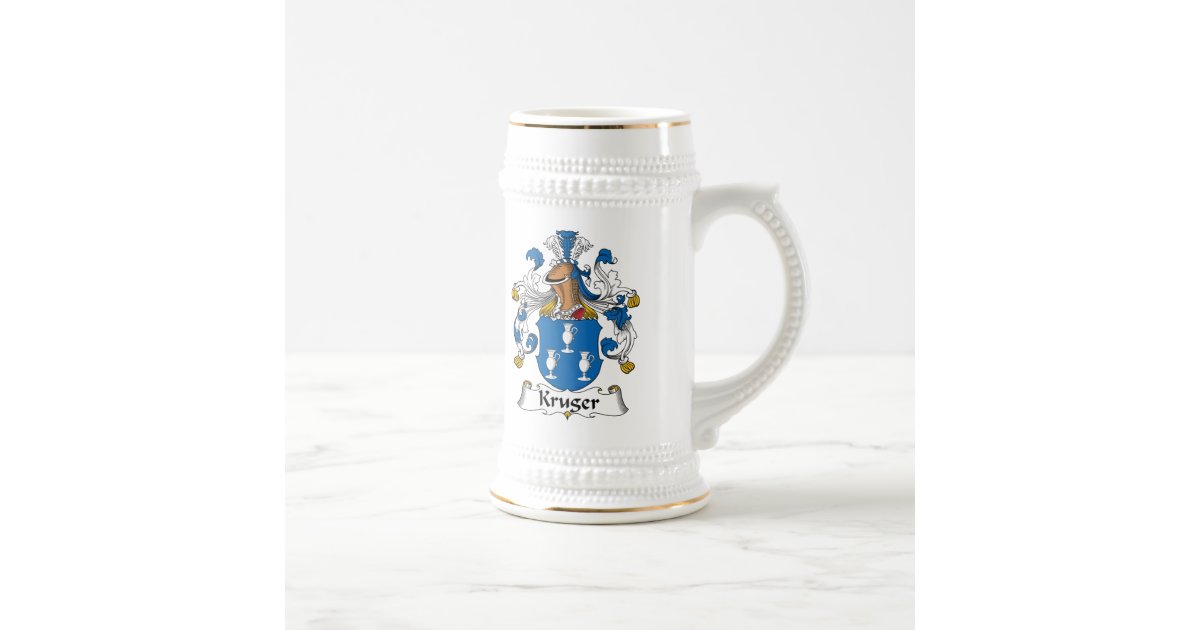 Kruger Family Crest Beer Stein | Zazzle