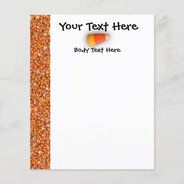 KRW Candy Corn Small Flyer Template | Zazzle