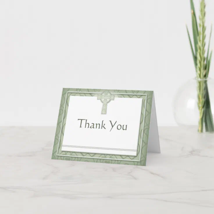 KRW Elegant Celtic Cross Irish Thank You Note | Zazzle