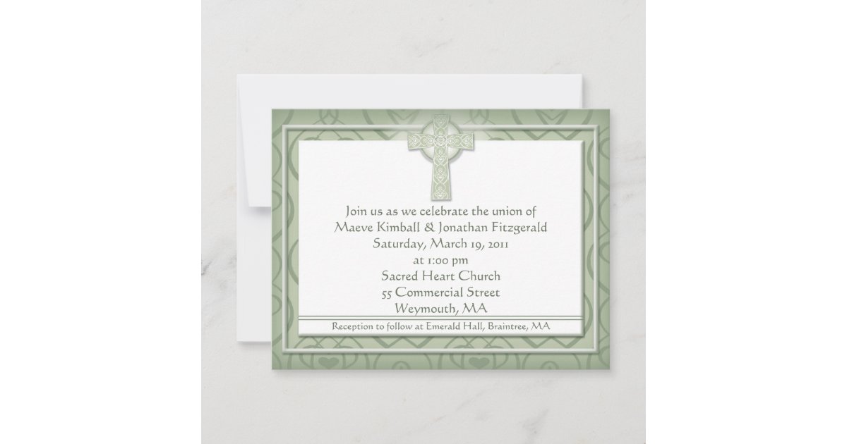KRW Elegant Celtic Cross Irish Wedding Invitation | Zazzle