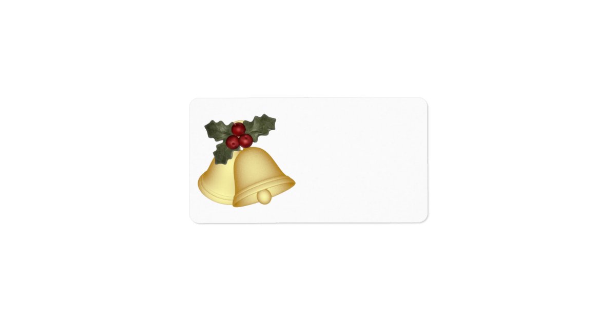 KRW Holly Bells Christmas Blank Address Label | Zazzle