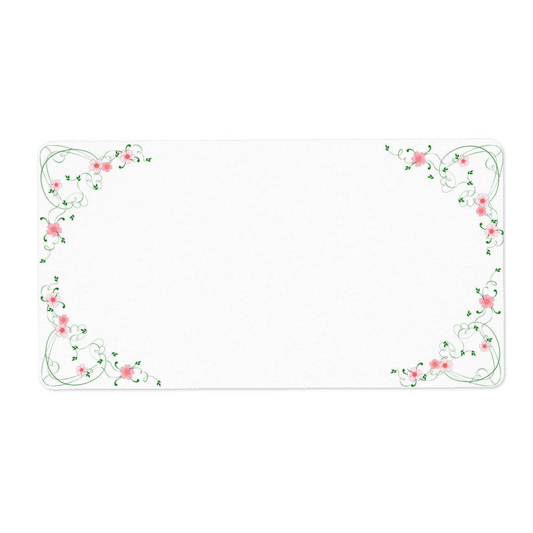 KRW Lovely Pink Floral Blank Shipping Label | Zazzle