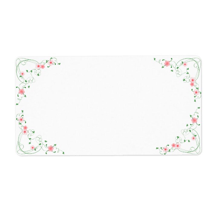 KRW Lovely Pink Floral Blank Shipping Label | Zazzle.com