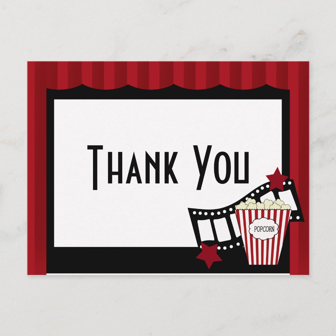 KRW Movie Theater Thank You Postcard | Zazzle